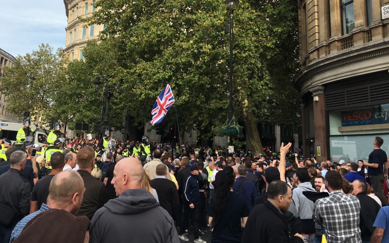Protestors fill Trafalgar Square as Democratic Football Lads Alliance ...