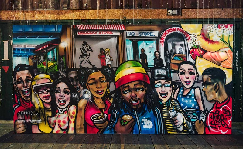 Pop Brixton mural created by street artist Tizer gifted to Make Shift ...