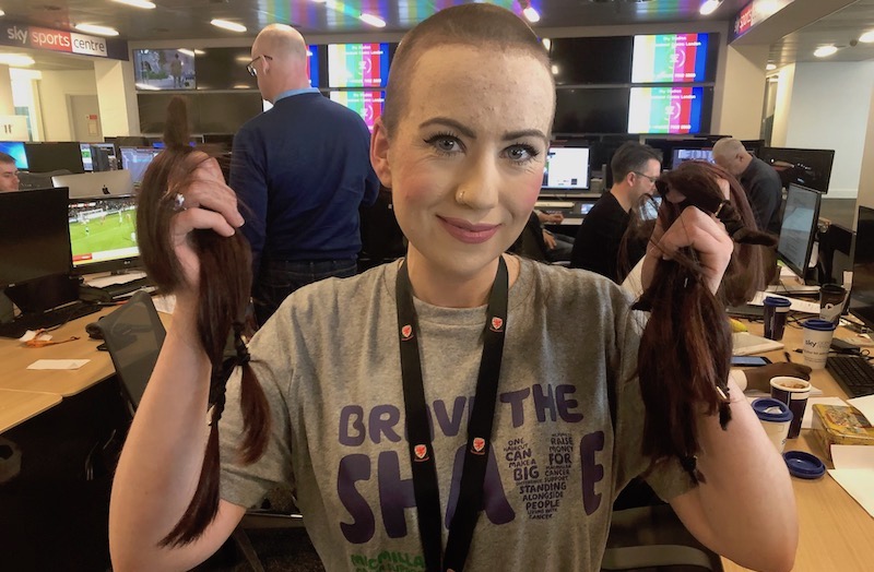 Sky Sports pundits help girl to 'brave the shave' for cancer charity ...