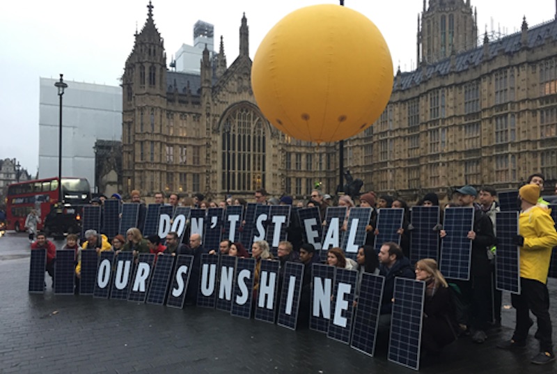 Don't steal our sunshine: climate activists set up pop-up solar park ...