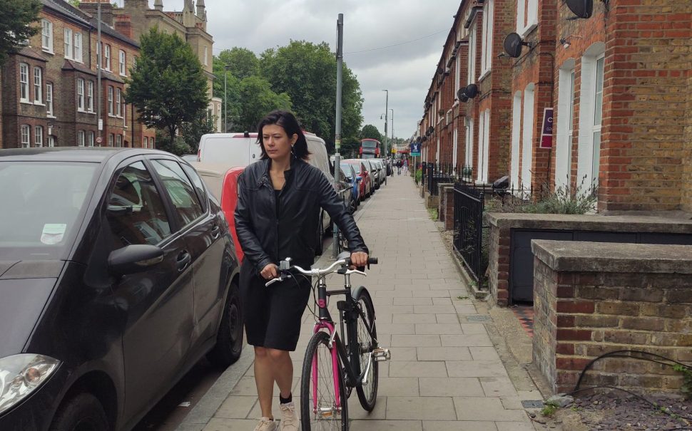 WATCH: Battersea cyclist’s bike left unrideable after hit by car twice