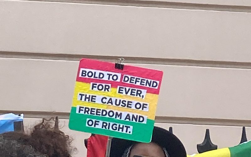Protestors gather outside Ghana’s High Commission to denounce the ...