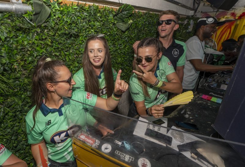 Oval Invincibles players celebrate Hundred launch in Brixton